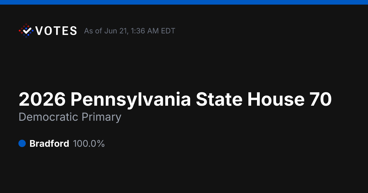 2026 Pennsylvania State House 70 | Live Election Results