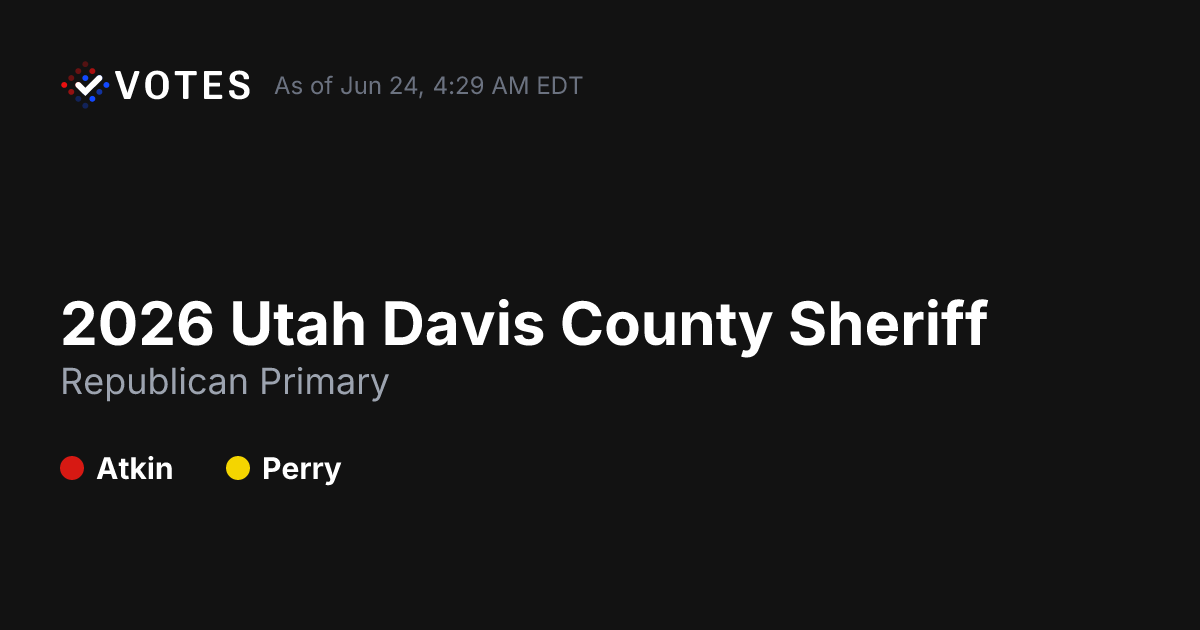 2026 Utah Davis County Sheriff | Live Election Results